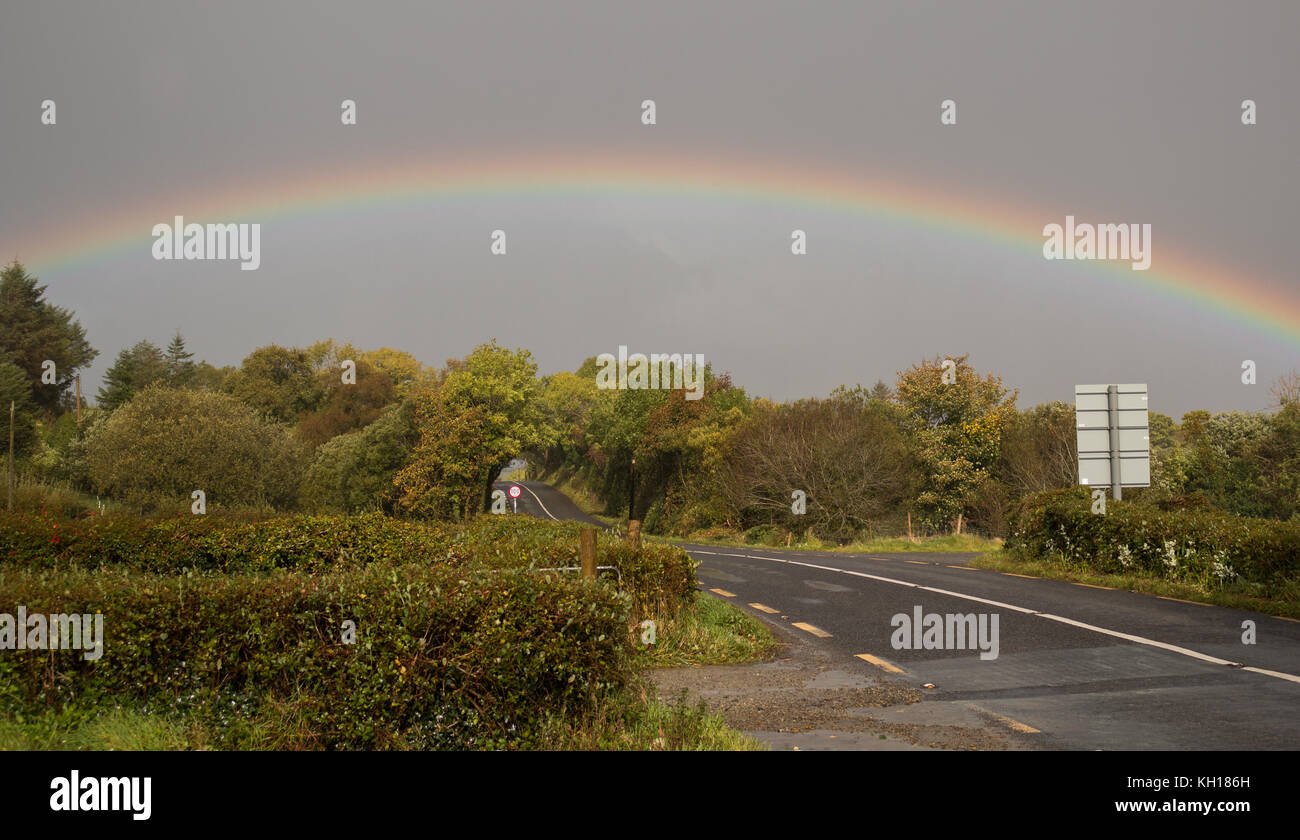 Rainbow over road near Ardara, Co. Donegal, Ireland Stock Photo - Alamy