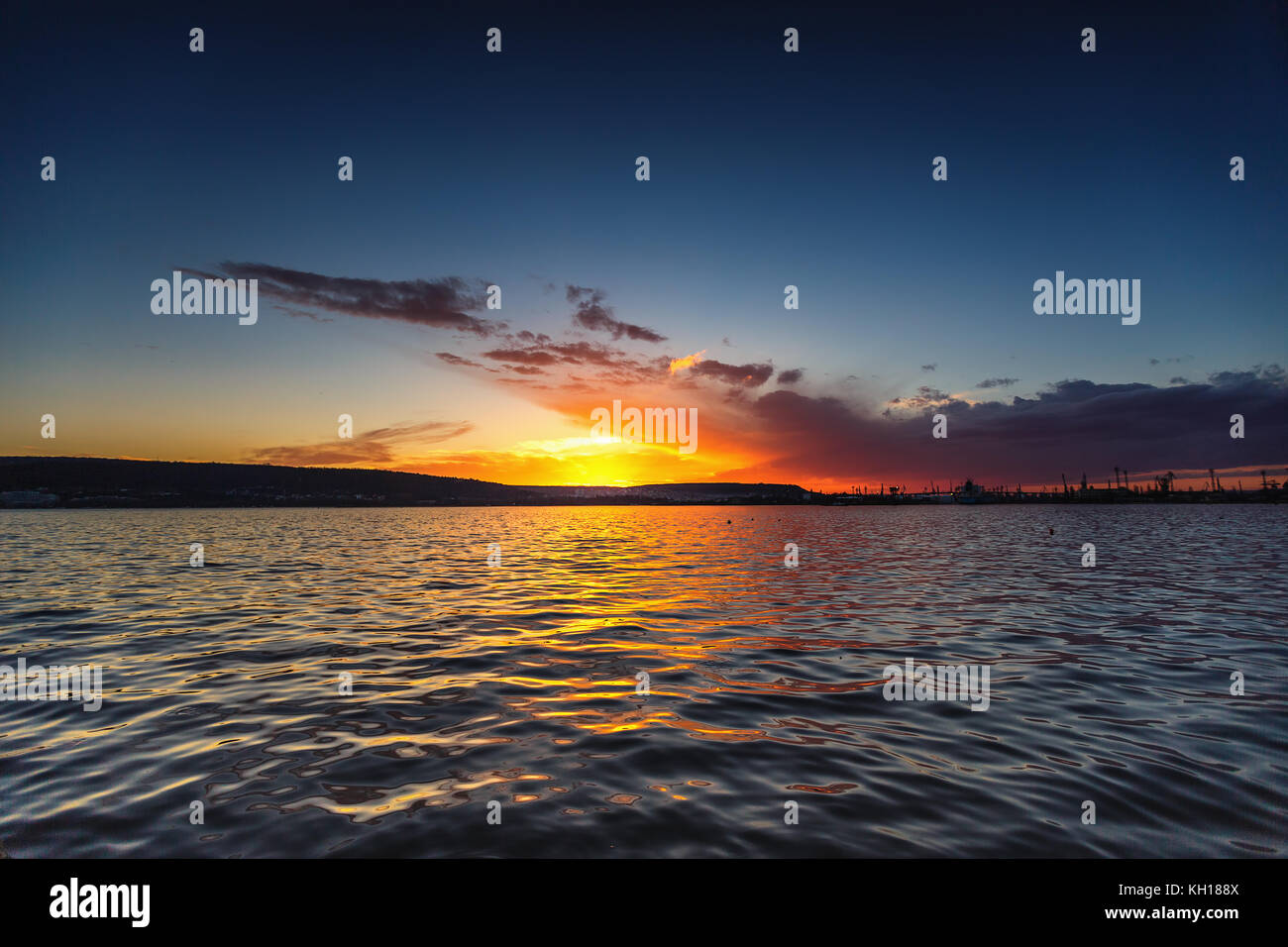 Beautiful cloudscape over the lake, sunset shot Stock Photo - Alamy