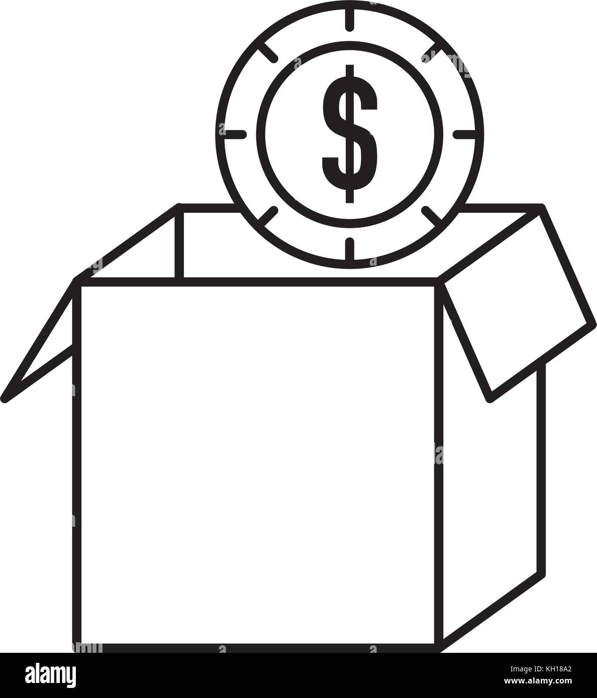 Coin inside box design Stock Vector Image & Art - Alamy
