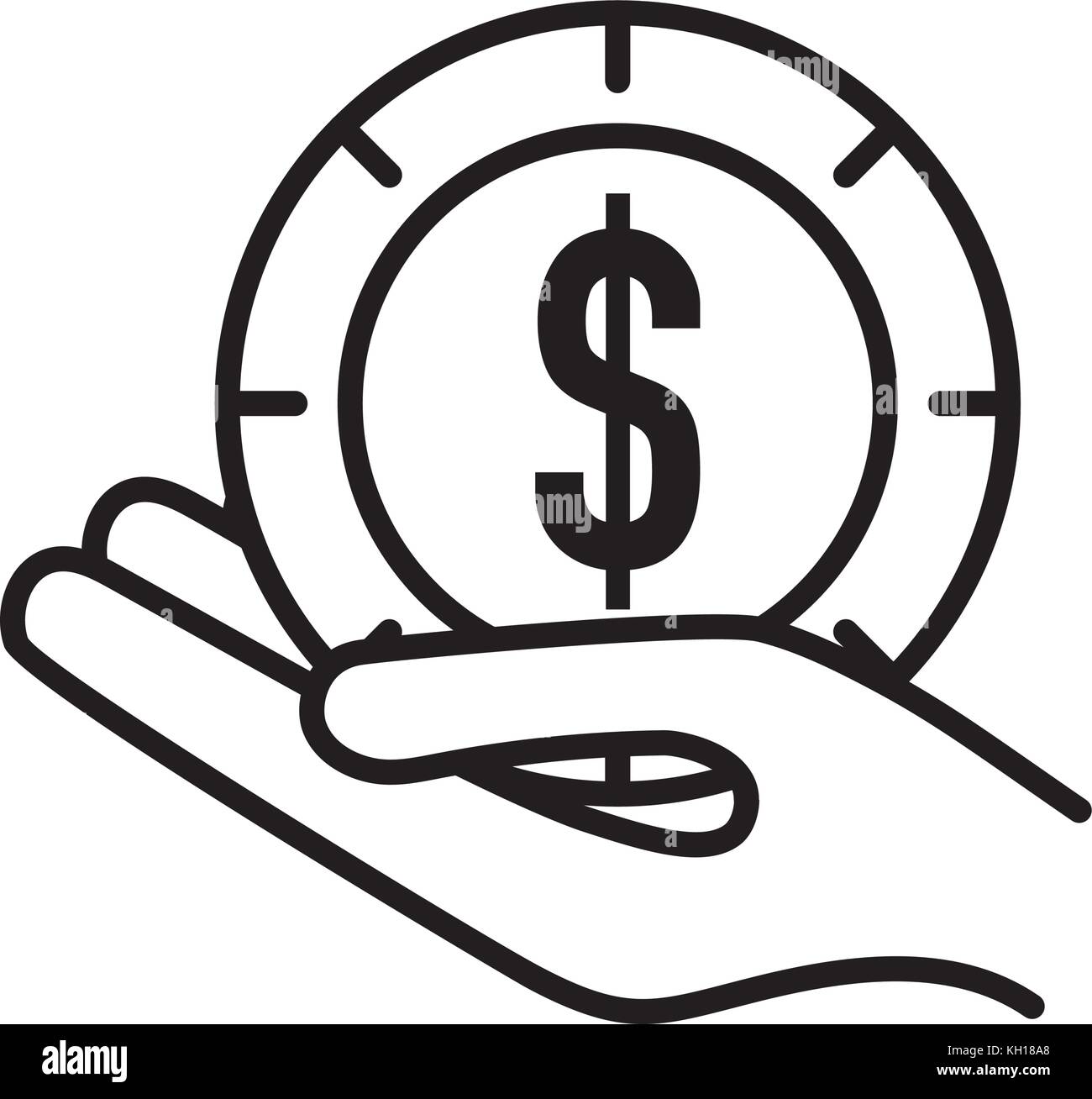 Isolated coin and hand design Stock Vector Image & Art - Alamy