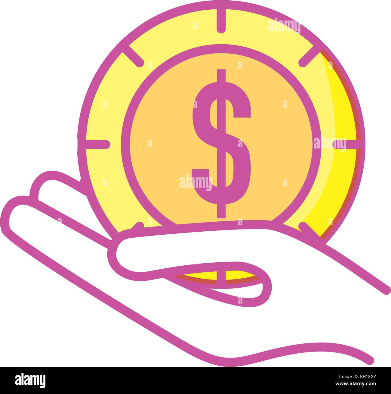 Isolated coin and hand design Stock Vector Image & Art - Alamy