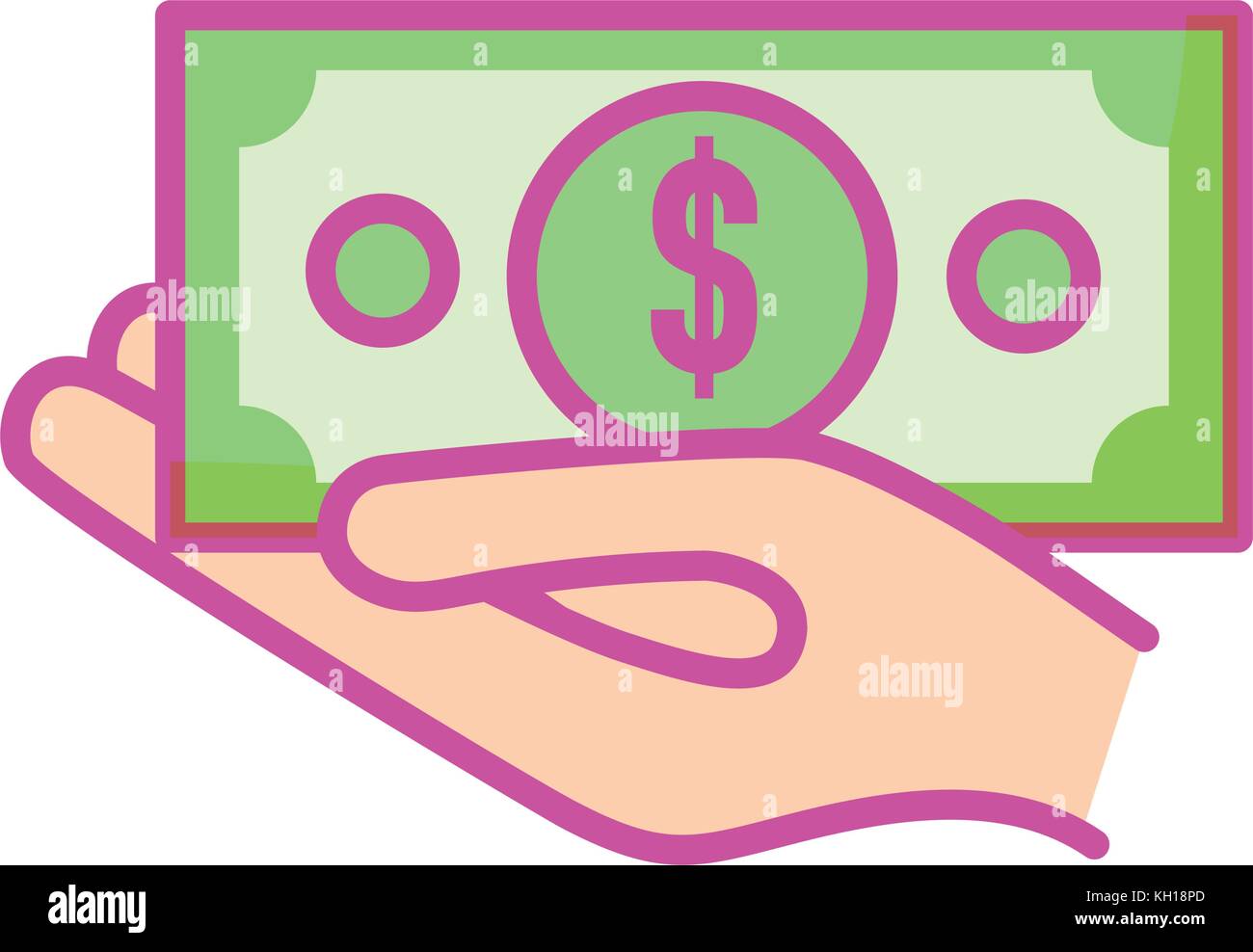 Isolated bill and hand design Stock Vector Image & Art - Alamy