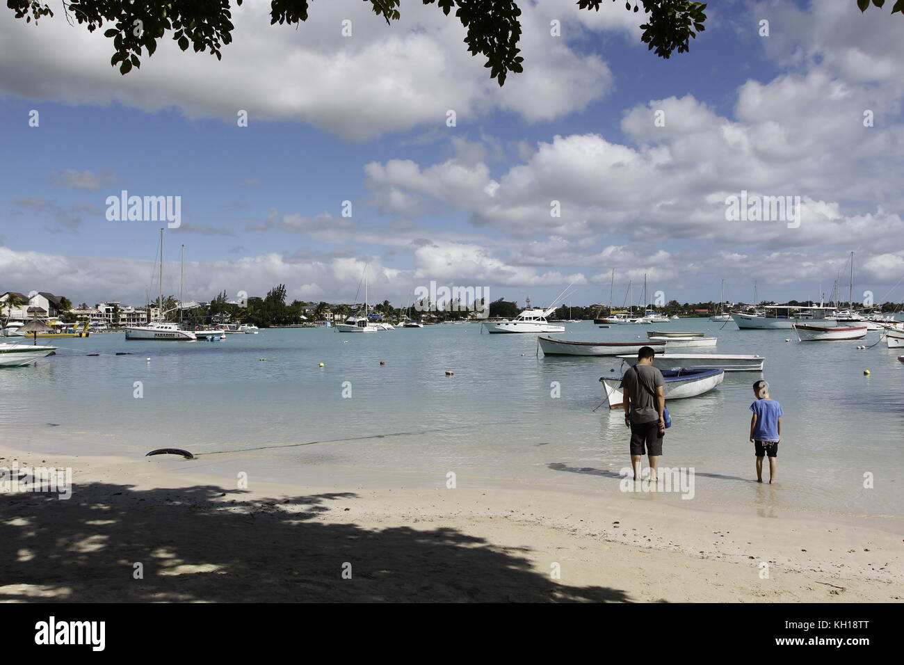 Grand-Baie is a village in northern Mauritius, sandy beaches Stock ...