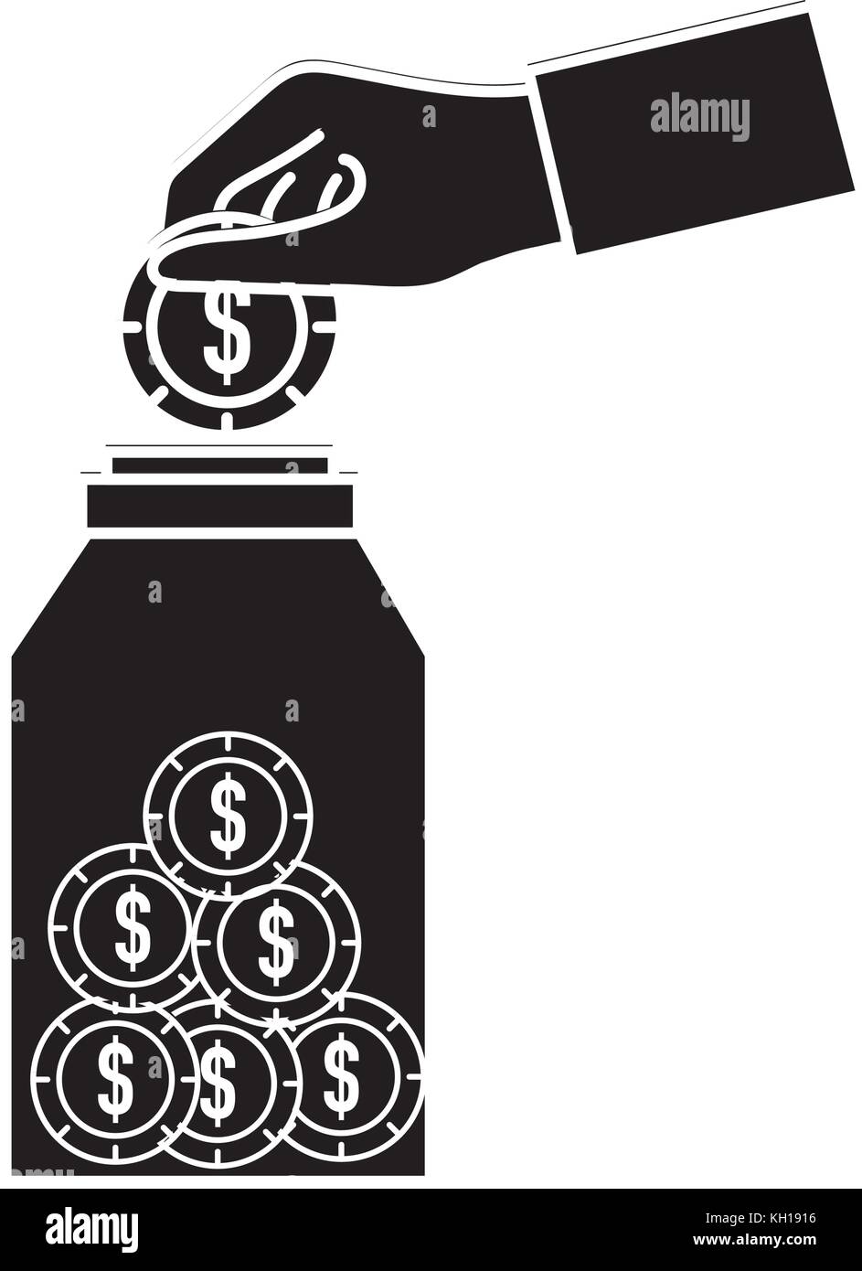 Coins inside jar design Stock Vector Image & Art - Alamy