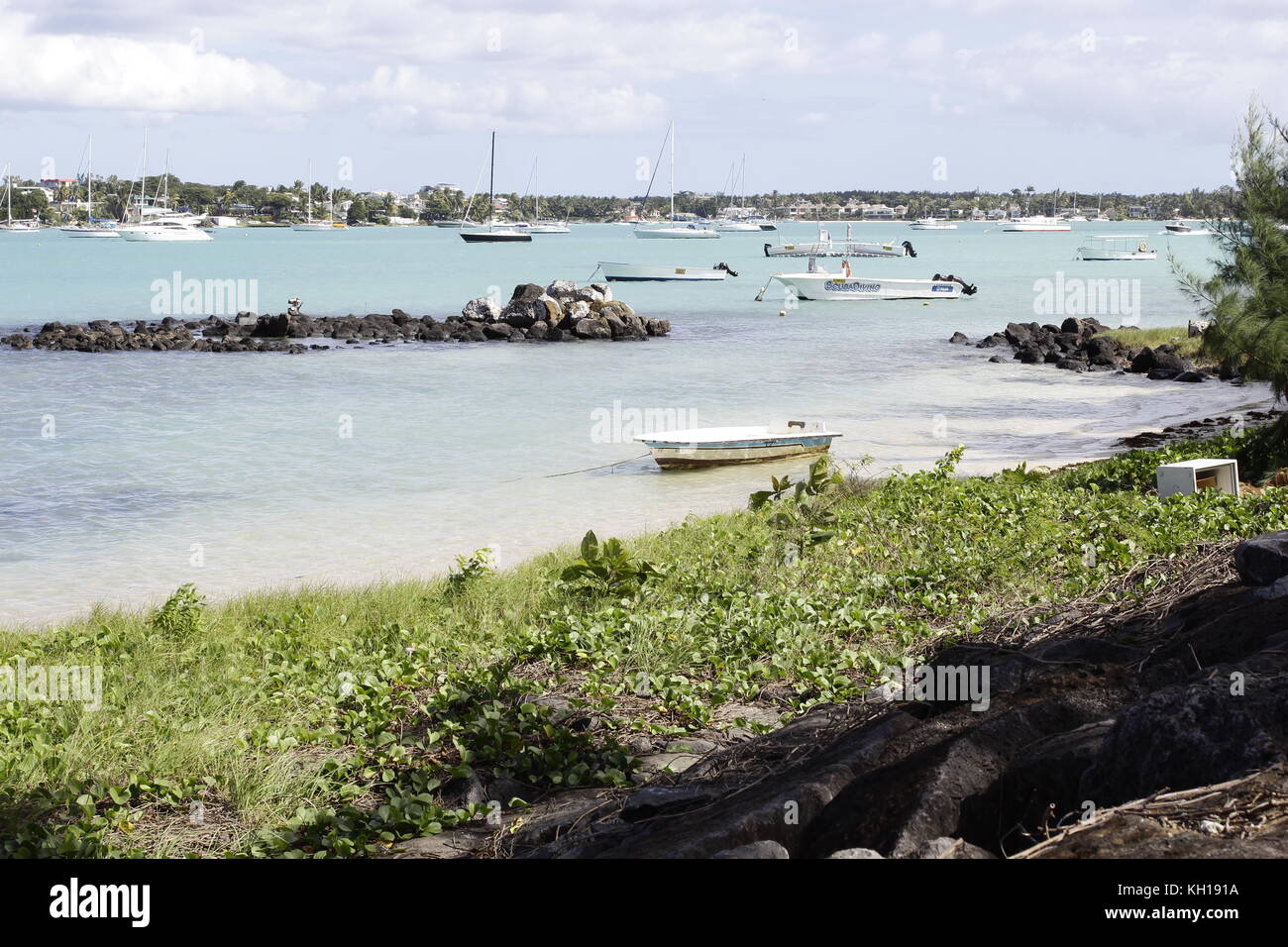 Grand-Baie is a village in northern Mauritius, sandy beaches Stock ...