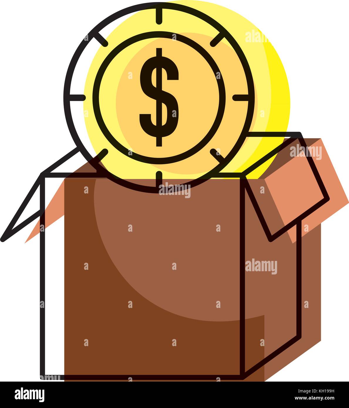 Coin inside box design Stock Vector Image & Art - Alamy