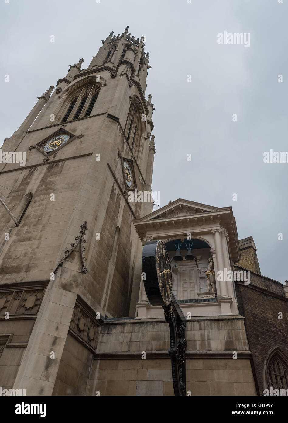 St. Dunstan-in-the-West church in London - the tower and the clock ...
