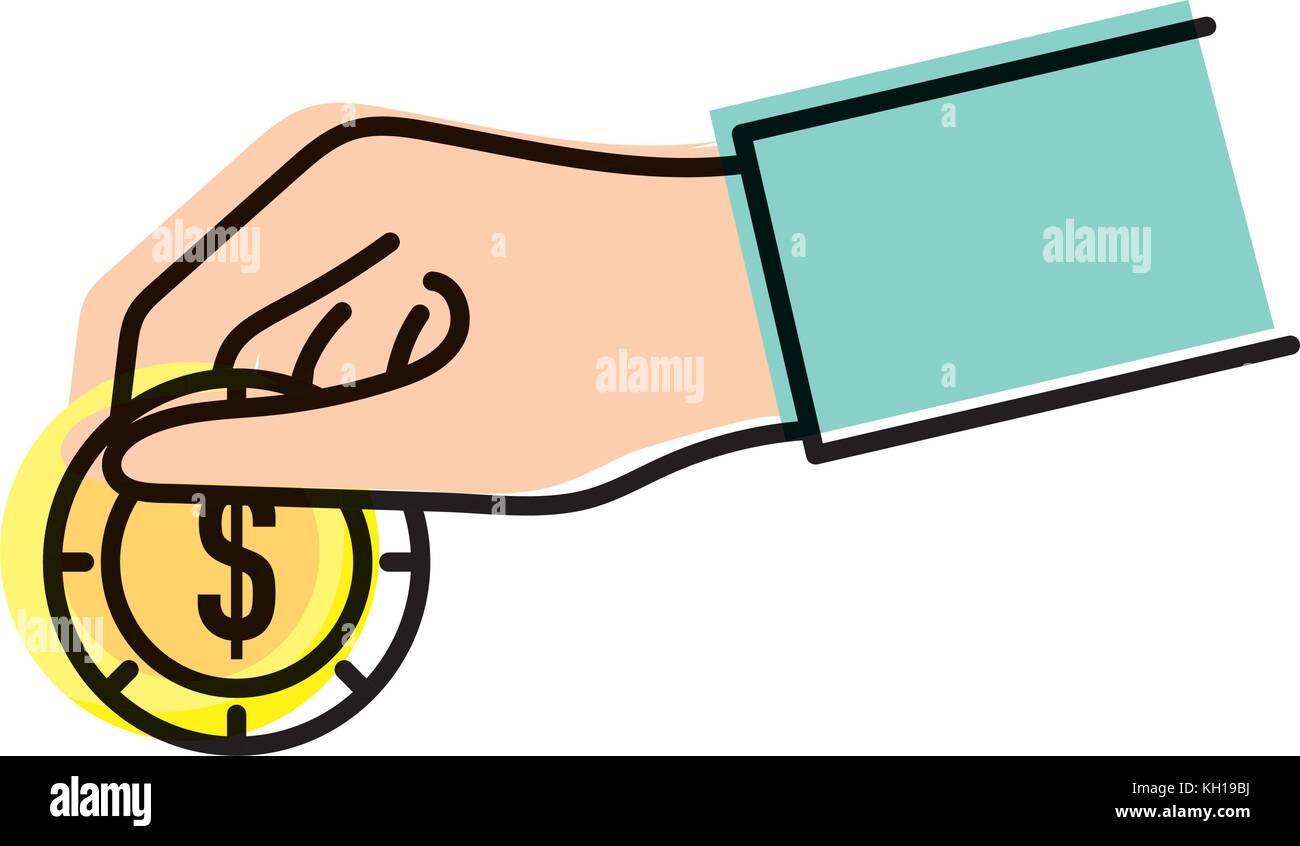 Coin and hand design Stock Vector Image & Art - Alamy