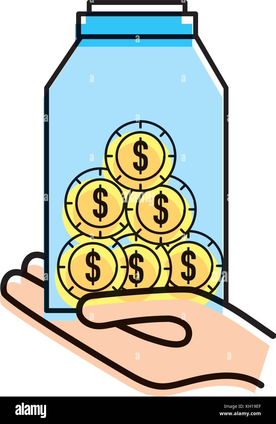 Coins inside jar design Stock Vector Image & Art - Alamy