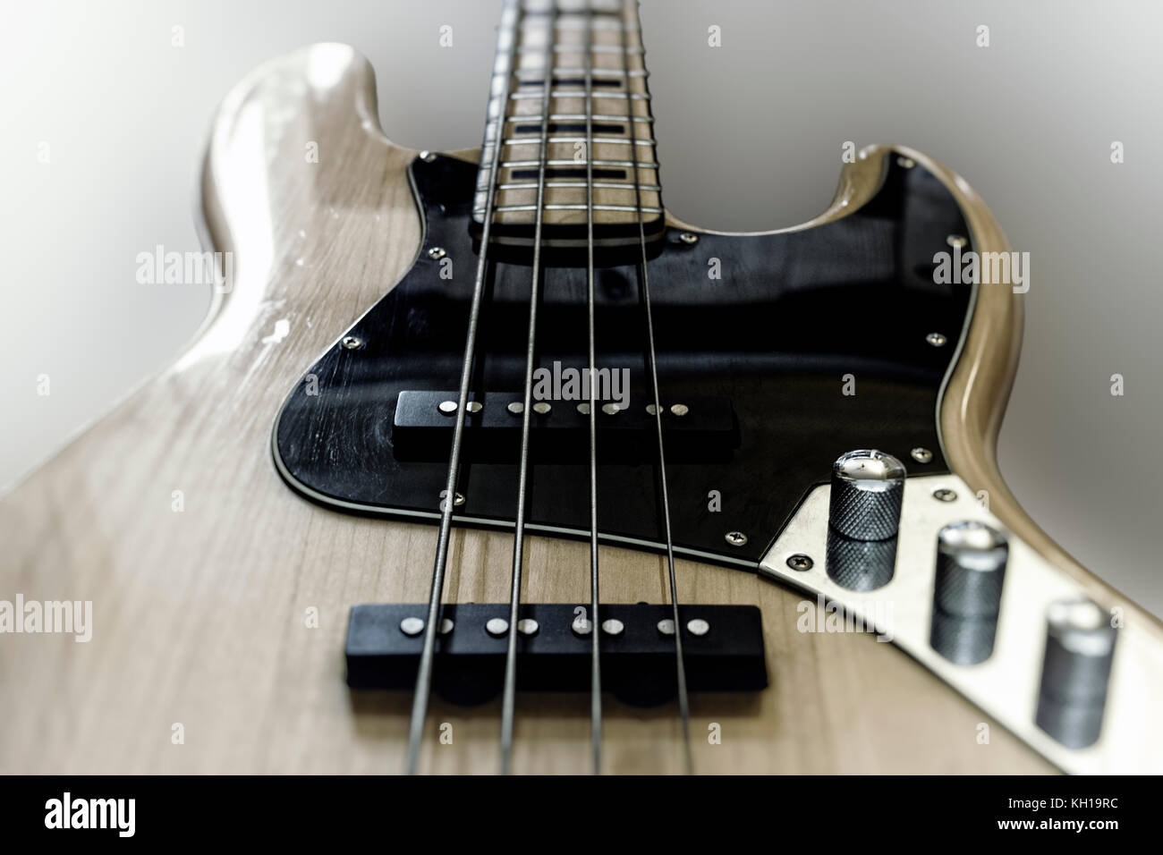Close-up of a Fender-style electric jazz bass guitar Stock Photo - Alamy