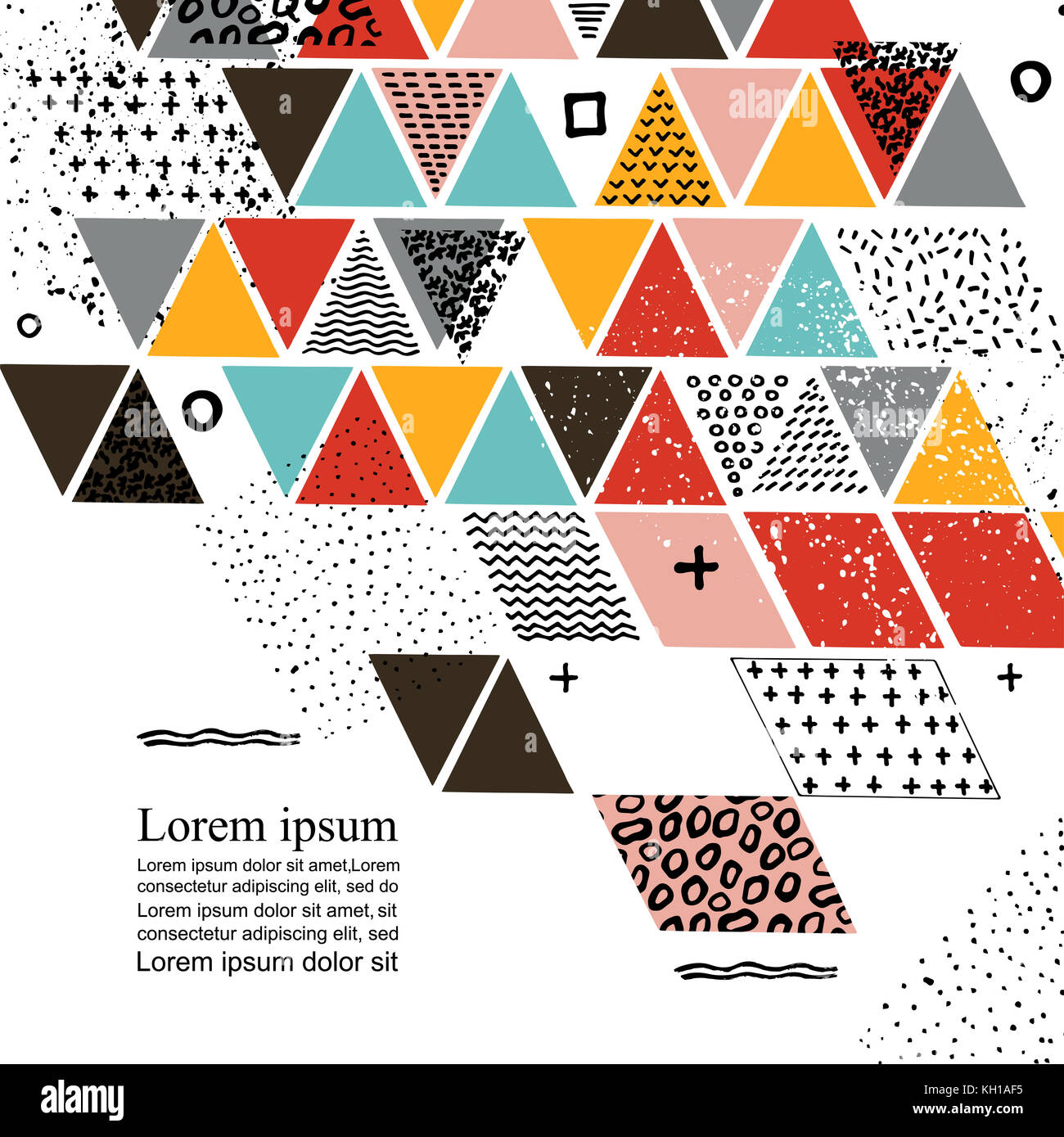 An assortment of different colored bright triangles and rhomboids Stock ...
