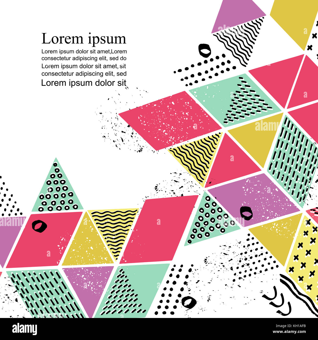 An assortment of different colored bright triangles and rhomboids Stock ...