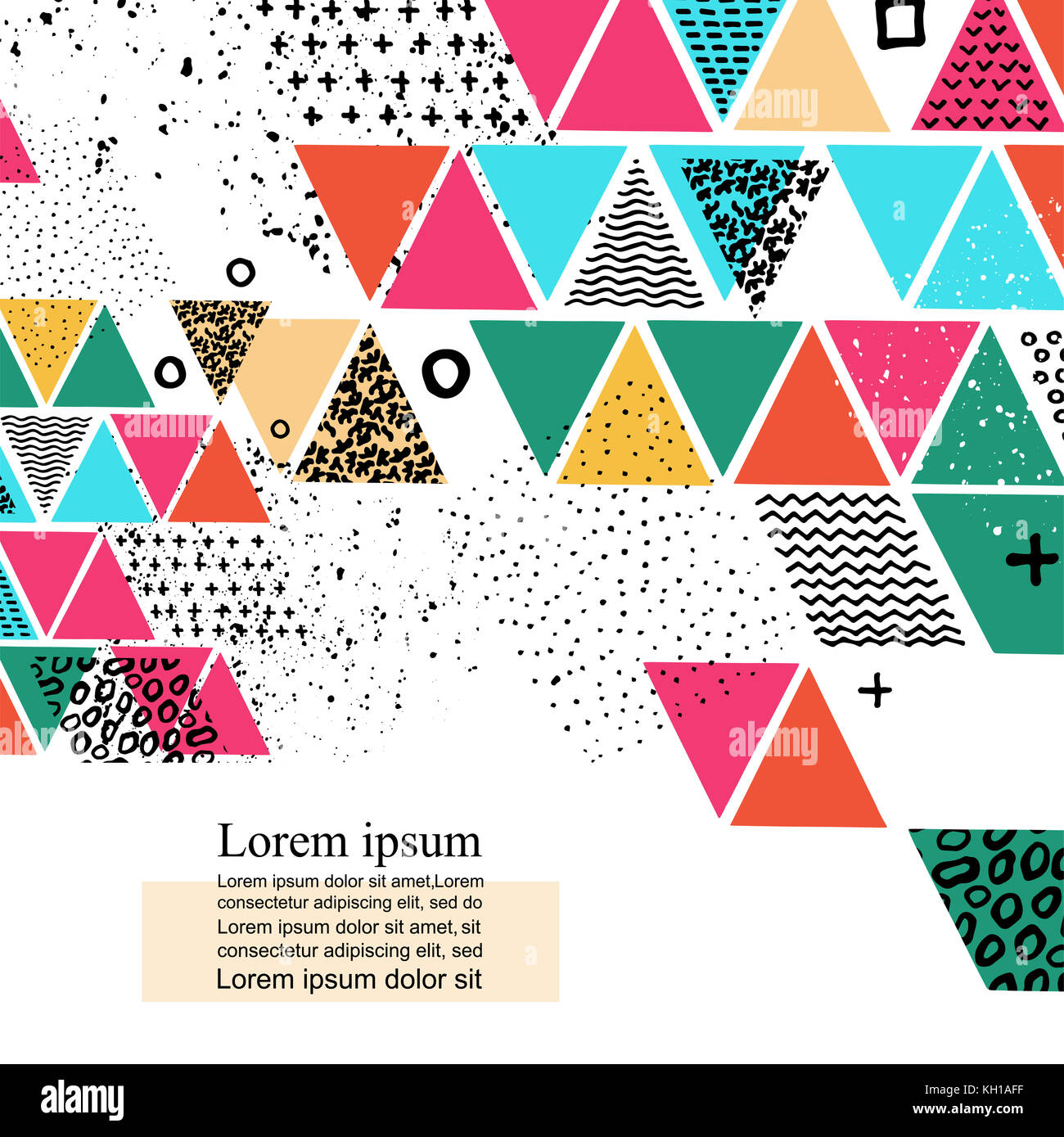 An assortment of different colored bright triangles and rhomboids Stock ...