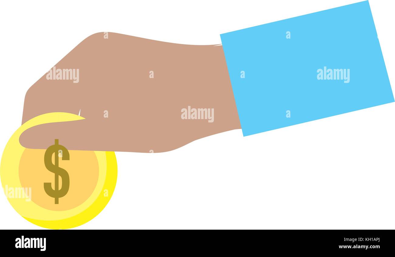 Hand holding coin design Stock Vector Image & Art - Alamy