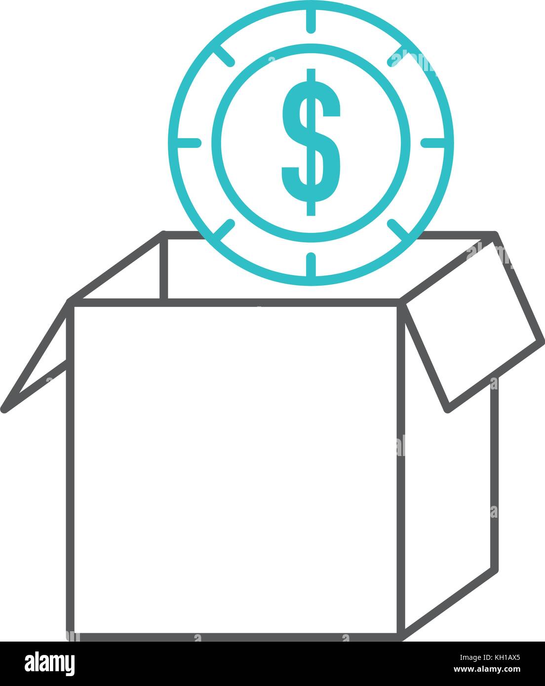 Coin inside box design Stock Vector Image & Art - Alamy