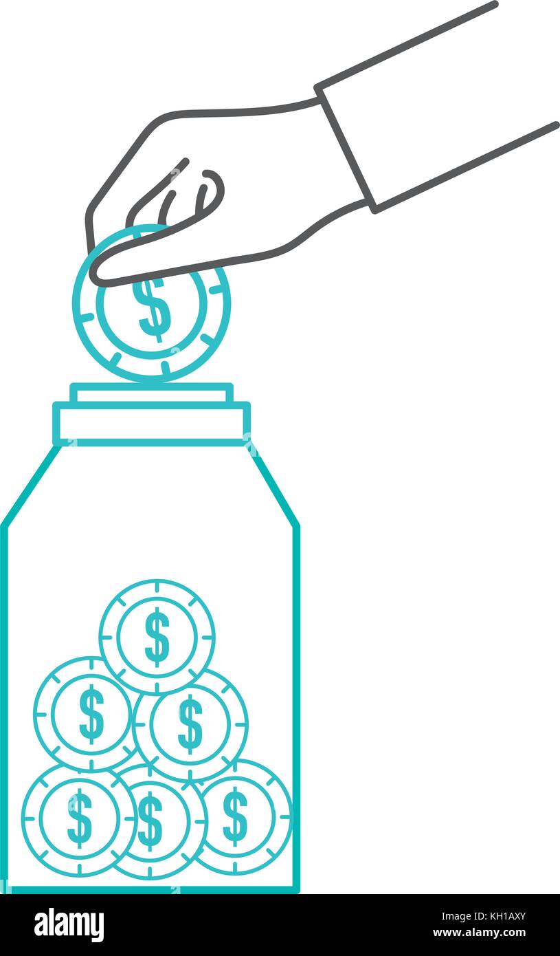 Coins inside jar design Stock Vector Image & Art - Alamy