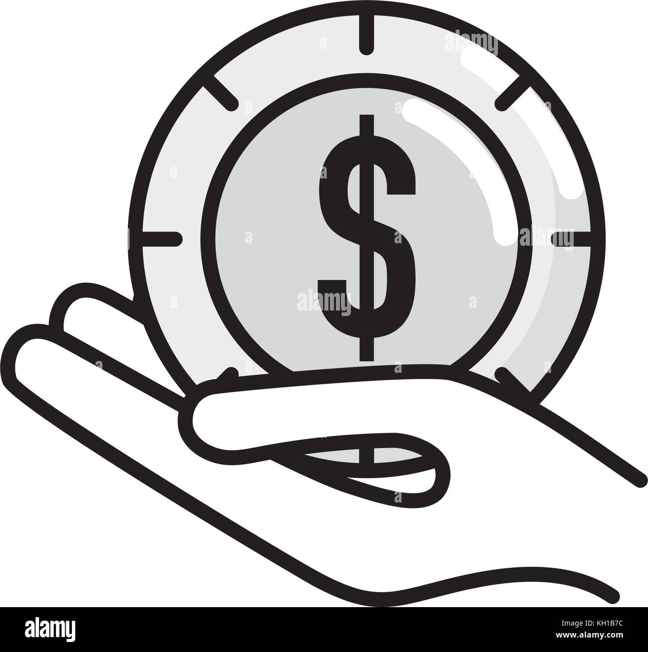 Hand holding coin design Stock Vector Image & Art - Alamy