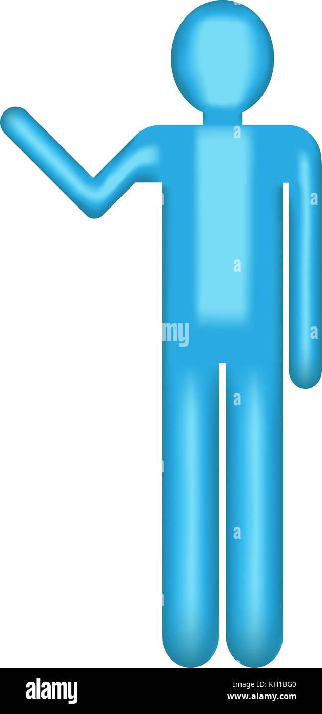 Object blue man waving symbol, vector Stock Vector Image & Art - Alamy