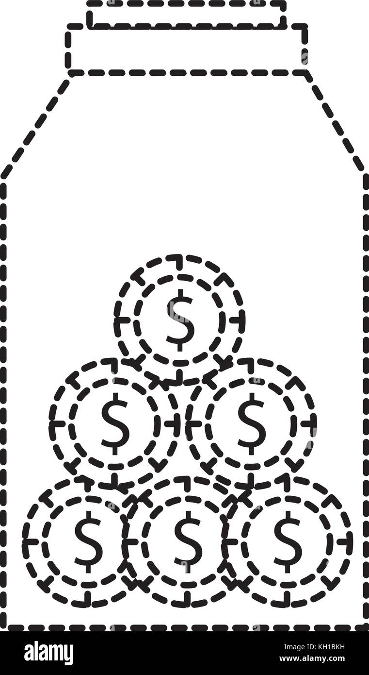 Coins jar Stock Vector Images - Alamy