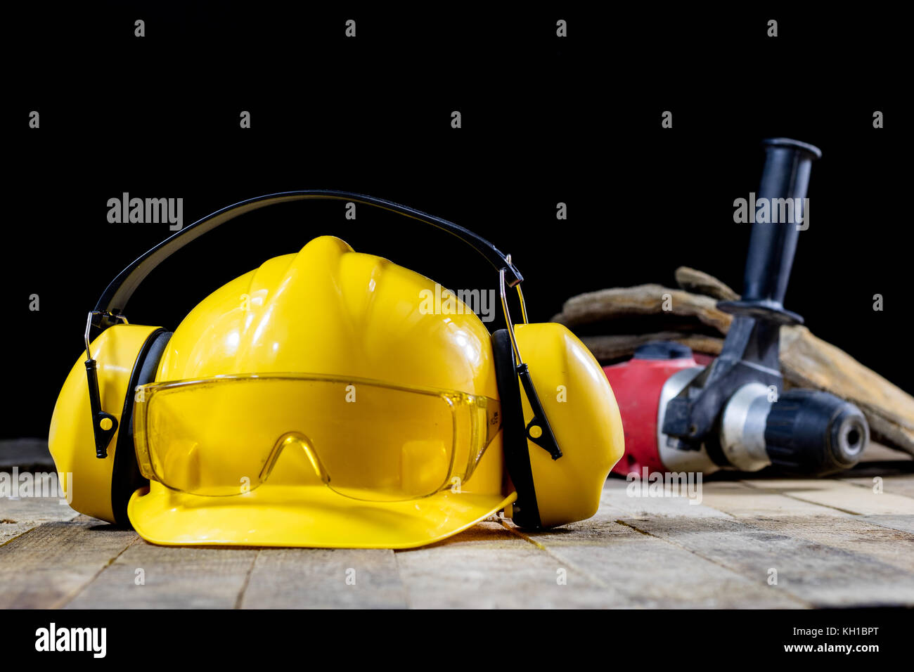 Safety accessories and impact hammer. Accessories for a builder on a ...
