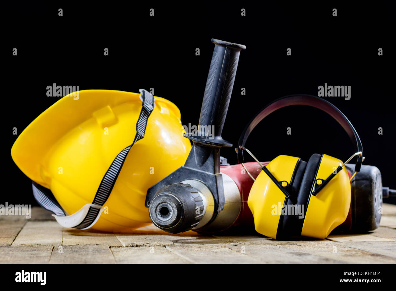 Safety accessories and impact hammer. Accessories for a builder on a ...