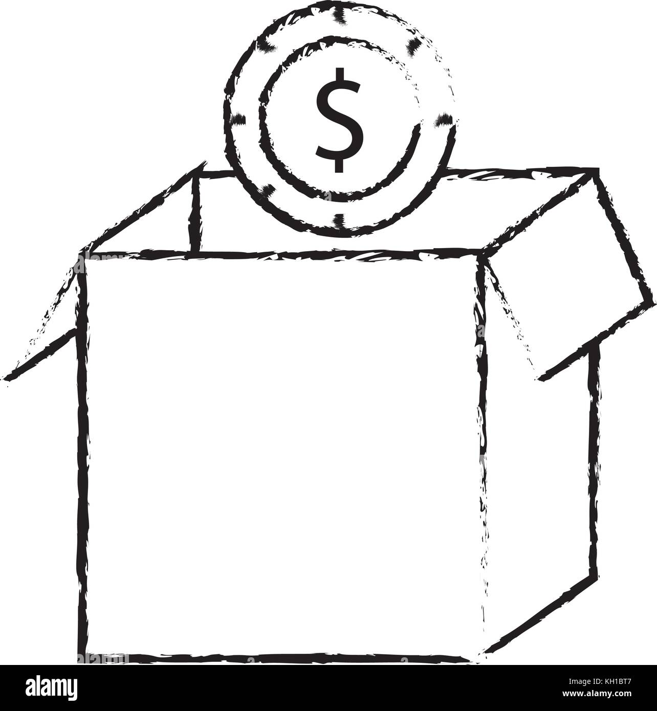 Coin inside box design Stock Vector Image & Art - Alamy