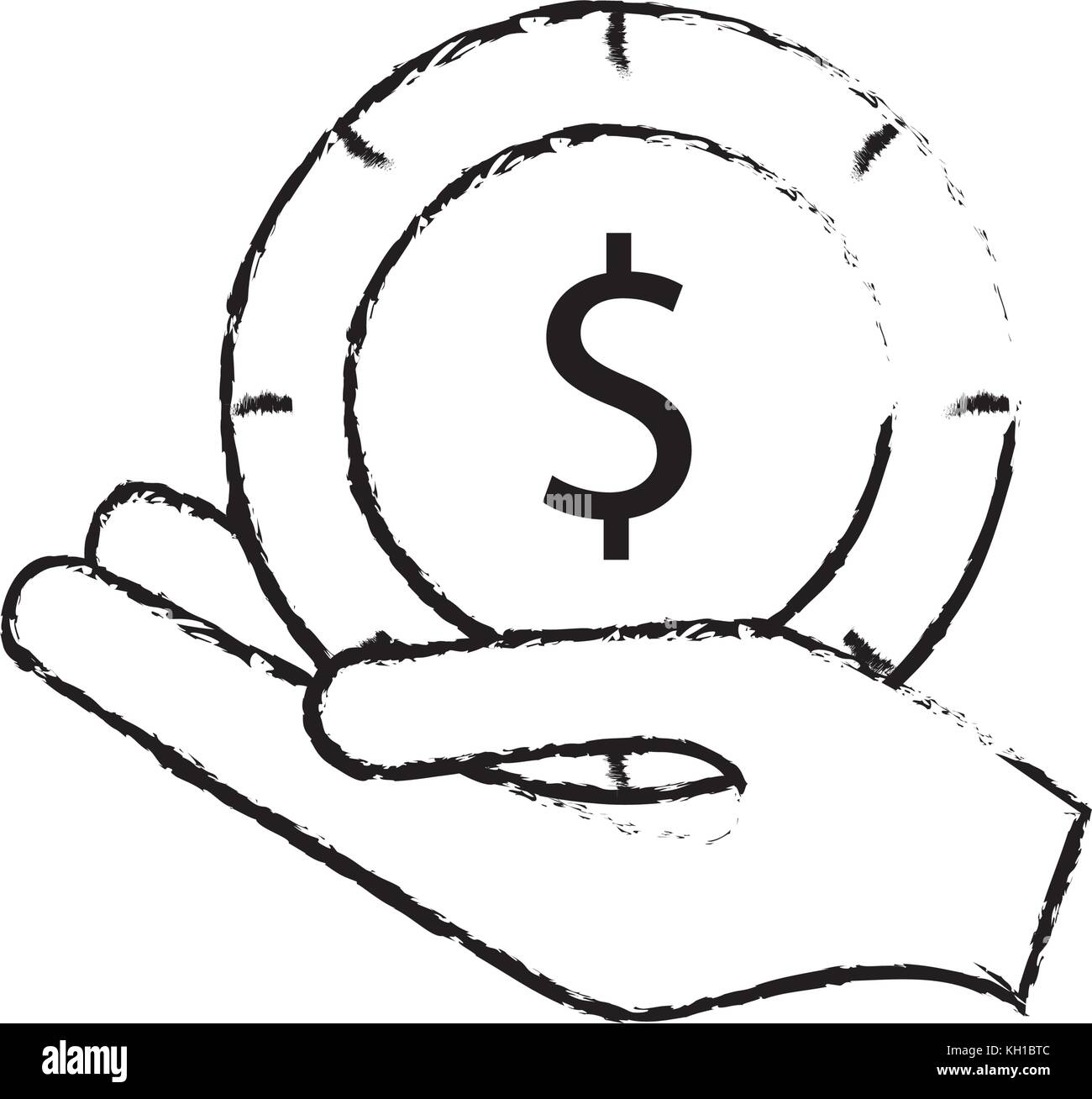 Hand holding coin design Stock Vector Image & Art - Alamy