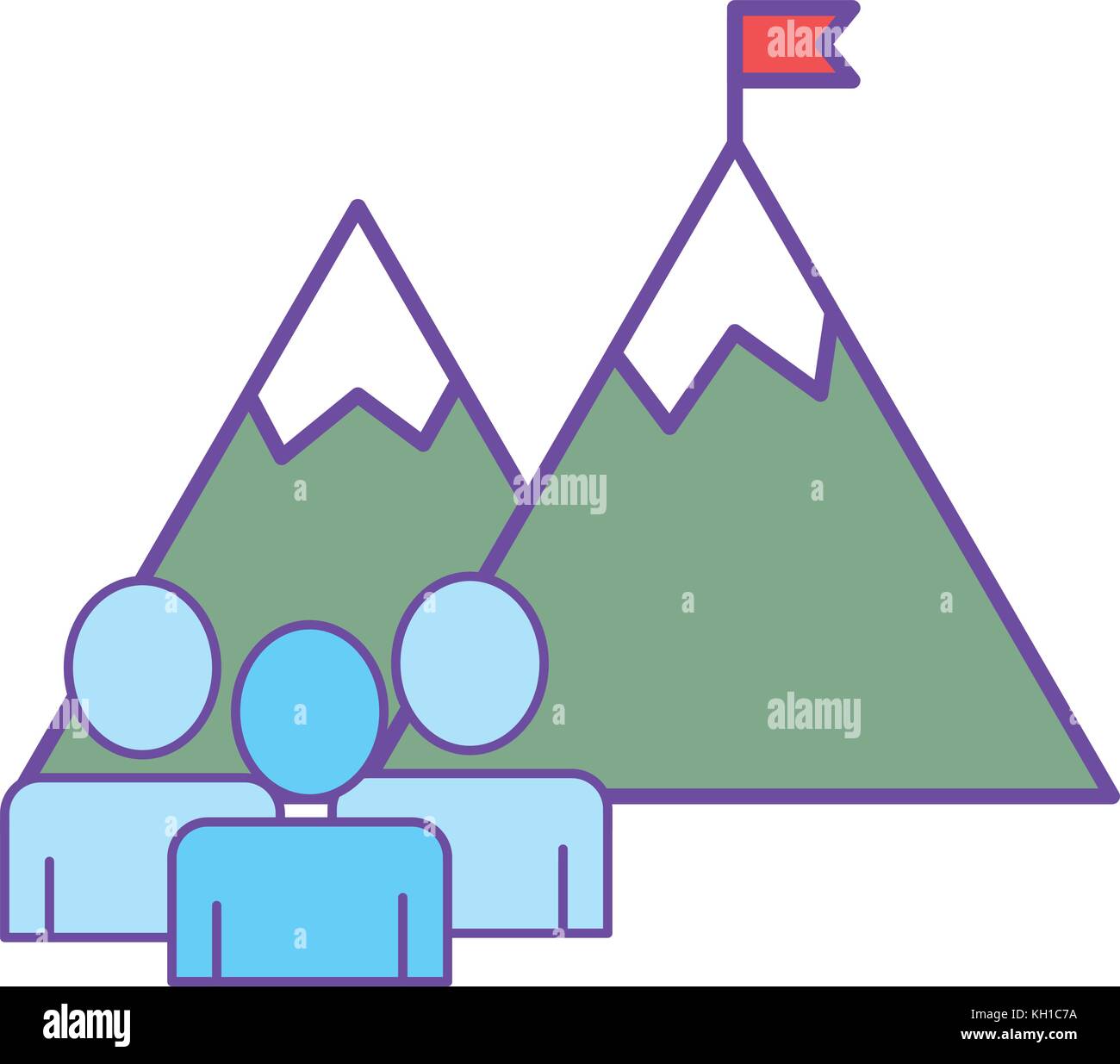 Flag on the mountain design Stock Vector Image & Art - Alamy