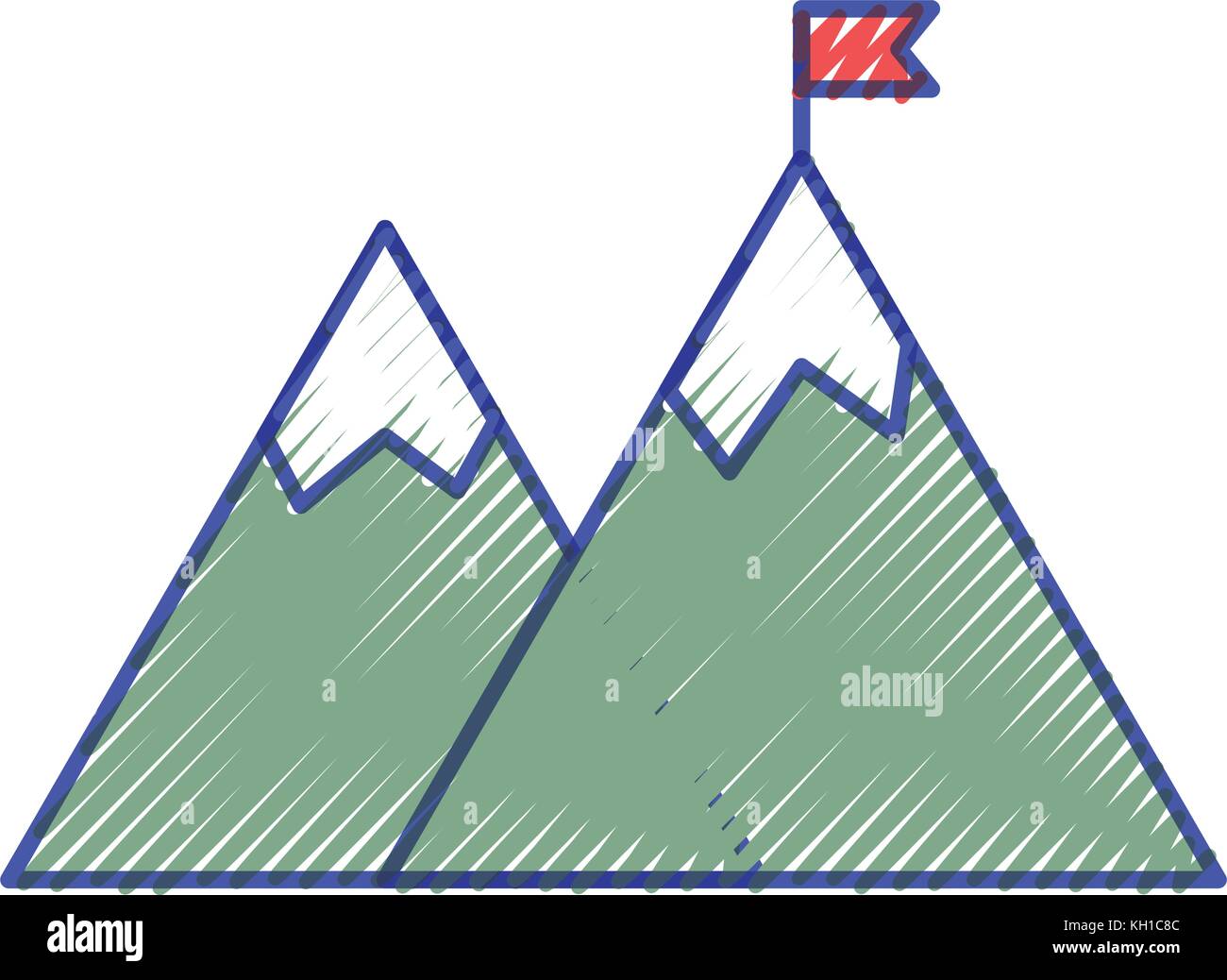 Flag on the mountain design Stock Vector Image & Art - Alamy