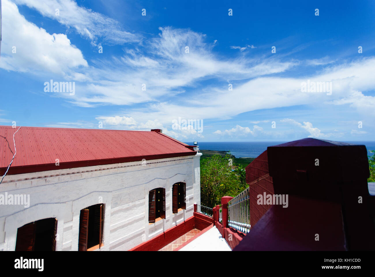 Cape Bojeador Lighthouse, Burgos, Ilocos Norte, Philippines Stock Photo ...