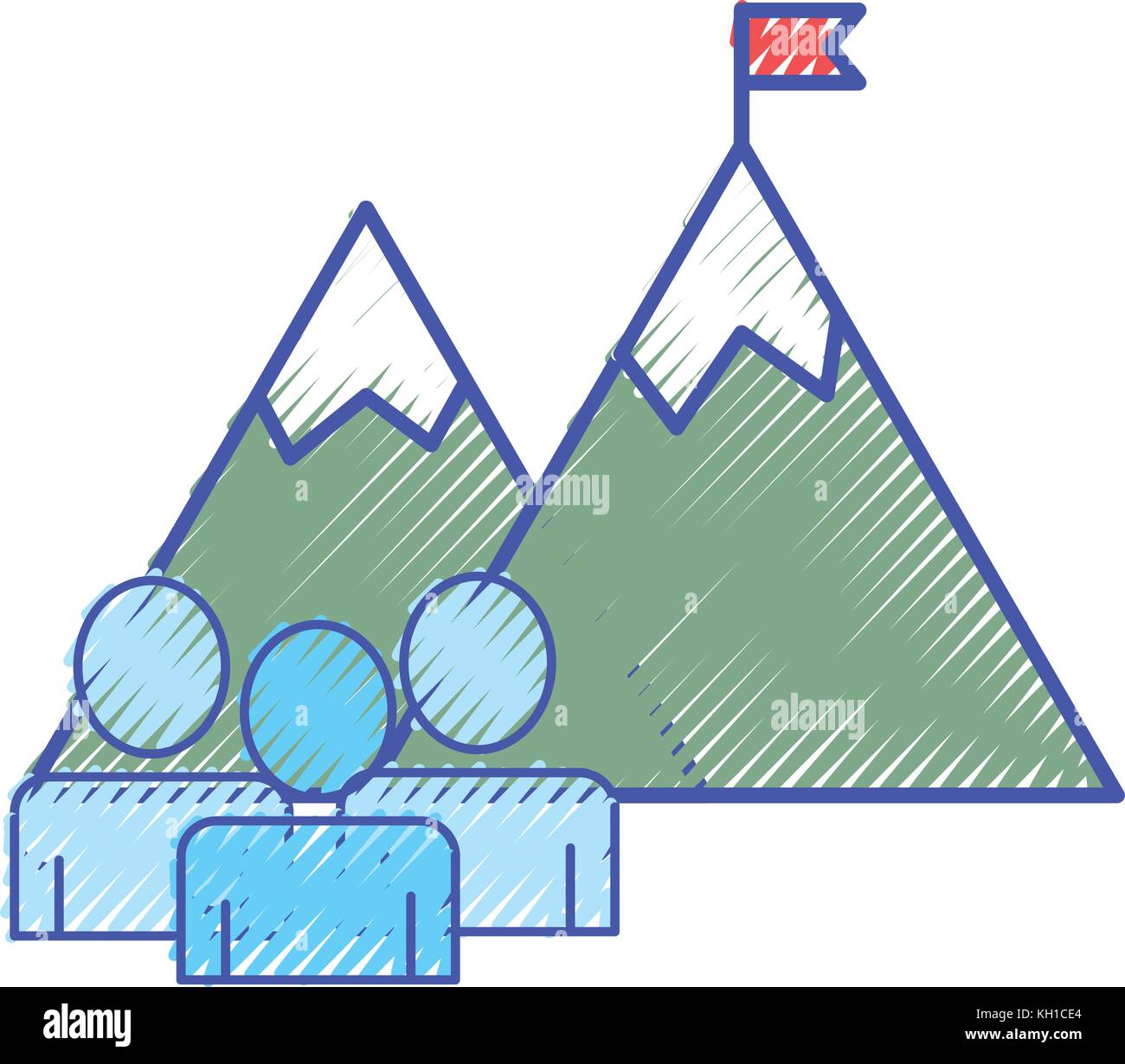 Victory flag on mountain Cut Out Stock Images & Pictures - Alamy