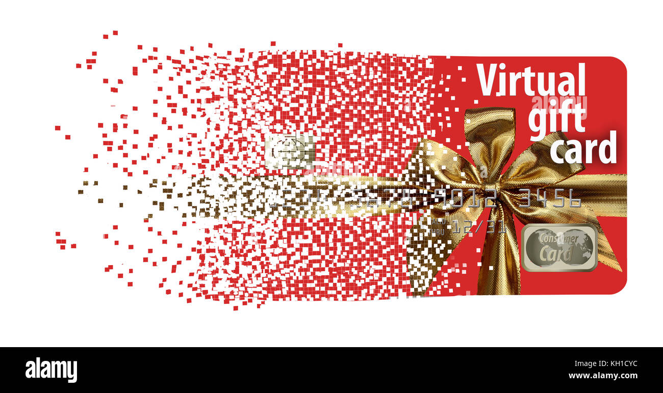 Here is a virtual gift card represented with a physical gift card ...