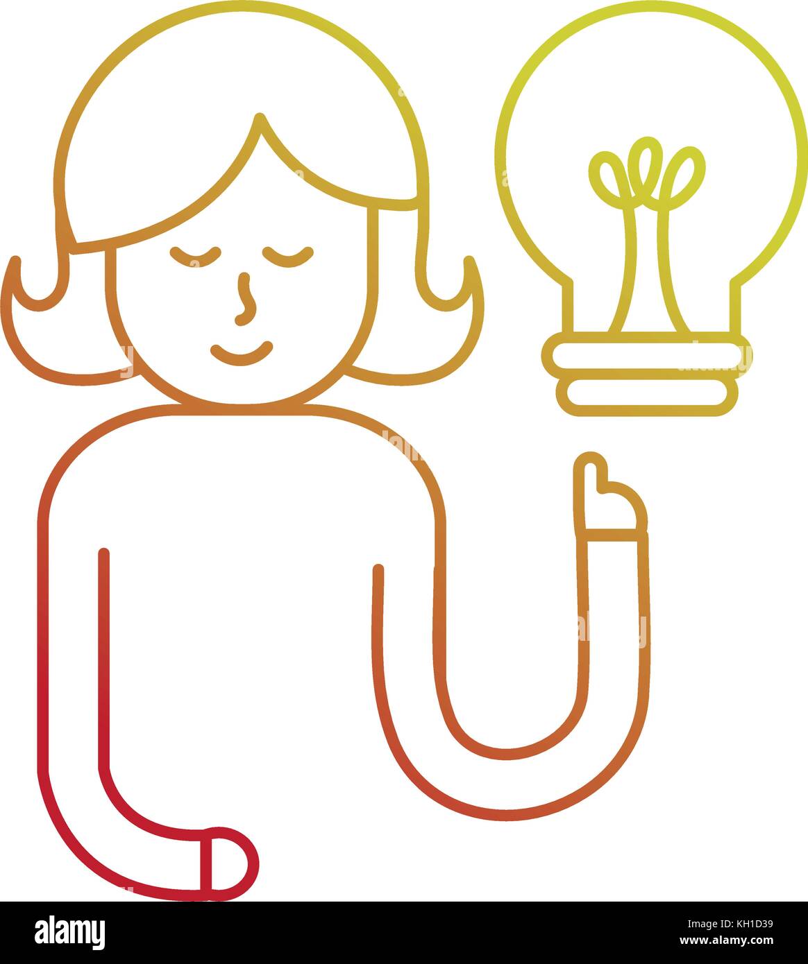 Woman and light bulb design Stock Vector Image & Art - Alamy