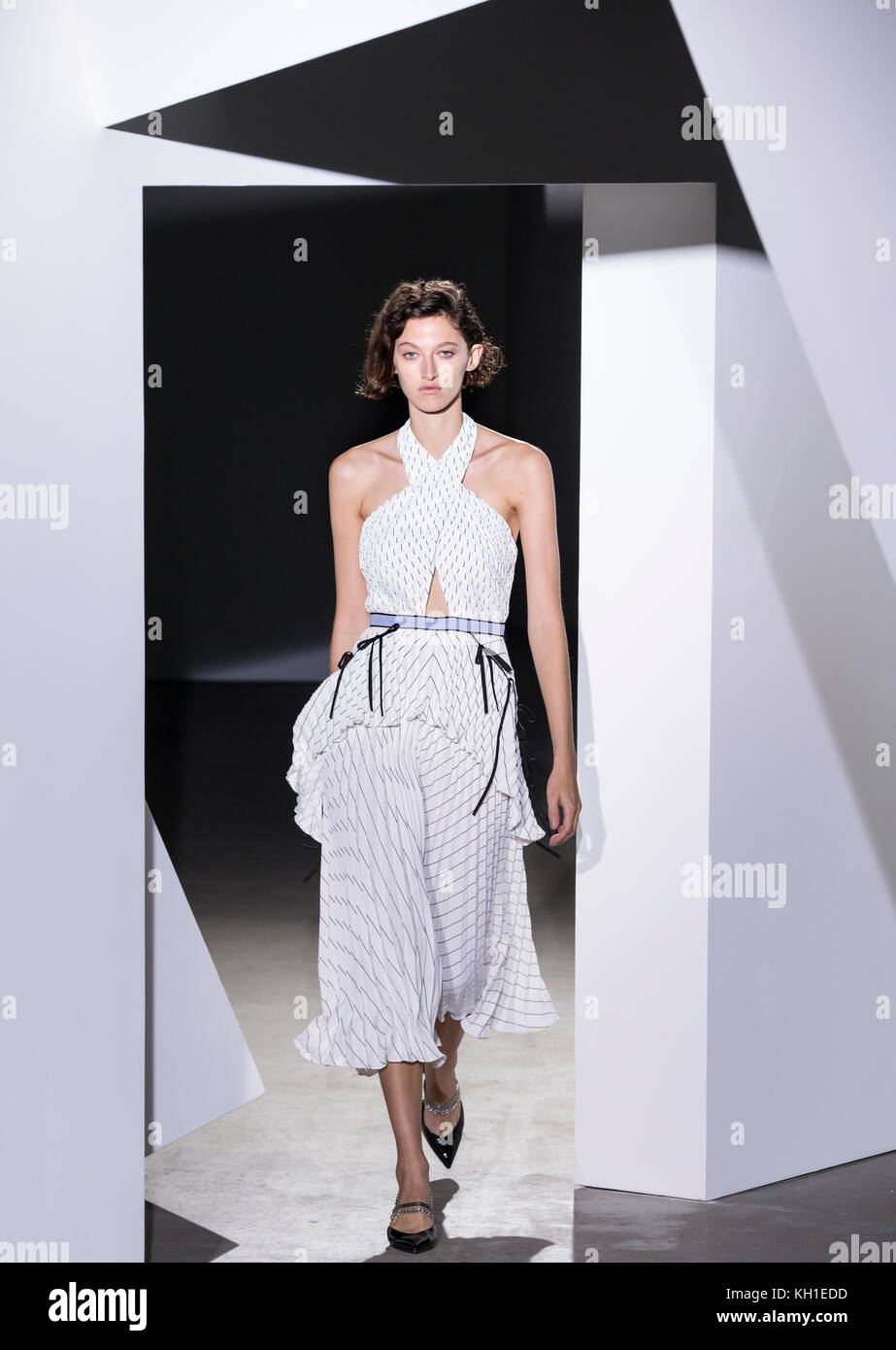 NEW YORK, NY - September 09, 2017: Amber Witcomb walks the runway at ...