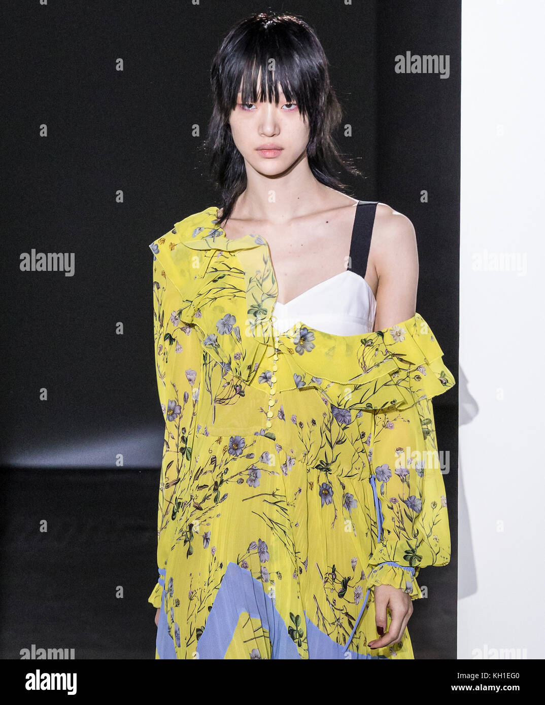 NEW YORK, NY - September 09, 2017: Sora Choi walks the runway at the ...