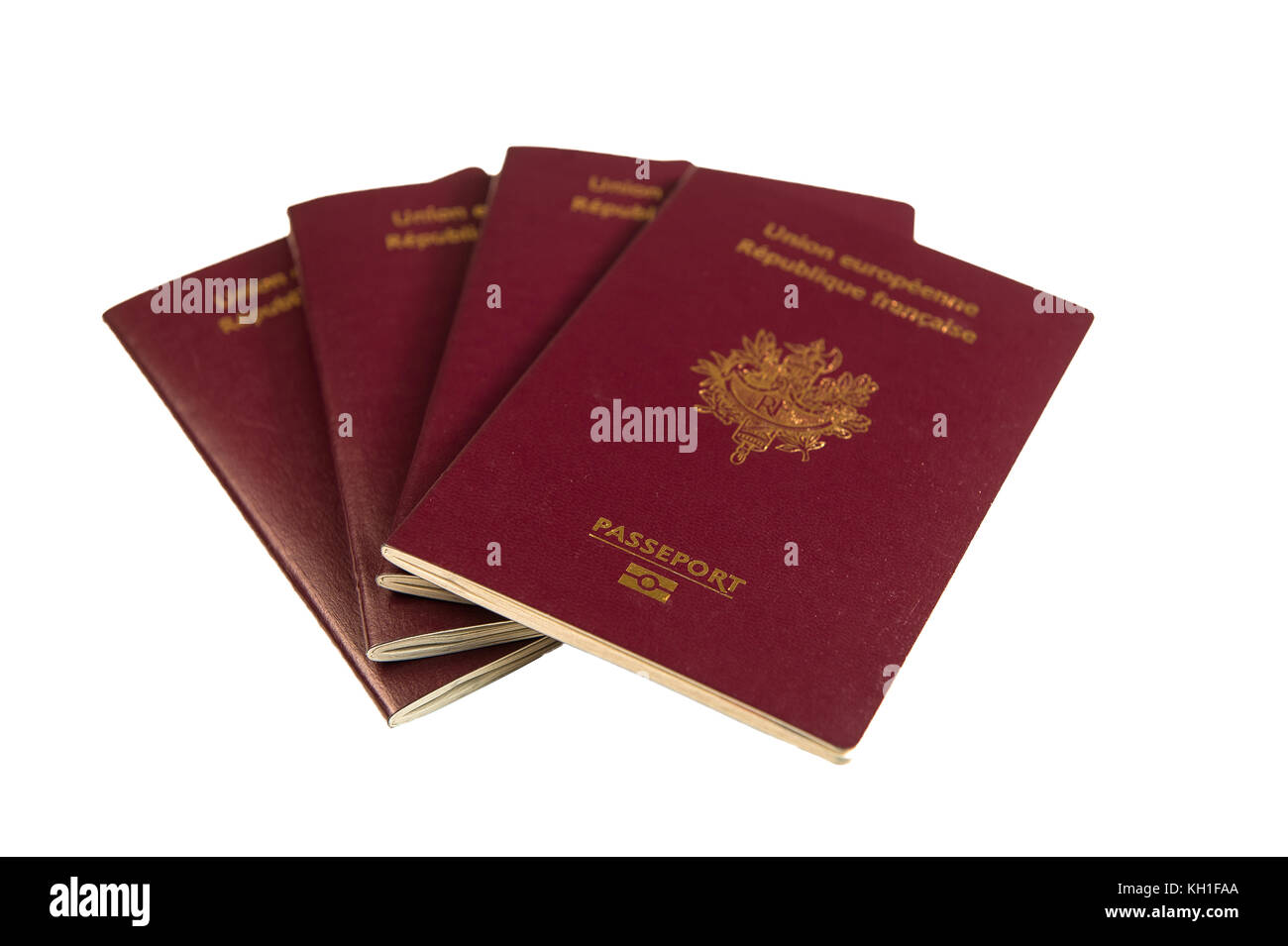 French passports on a white background Stock Photo - Alamy