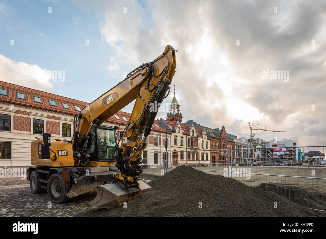Kristiansand, Norway - November 8, 2017: Excavator standing in front of ...