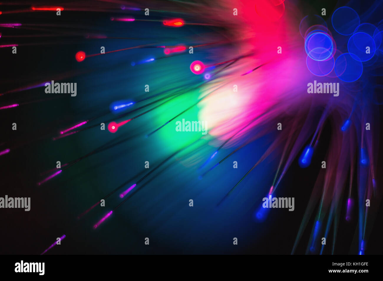 Hi-tech concept - defocused illumination from fiber optic glass Stock ...