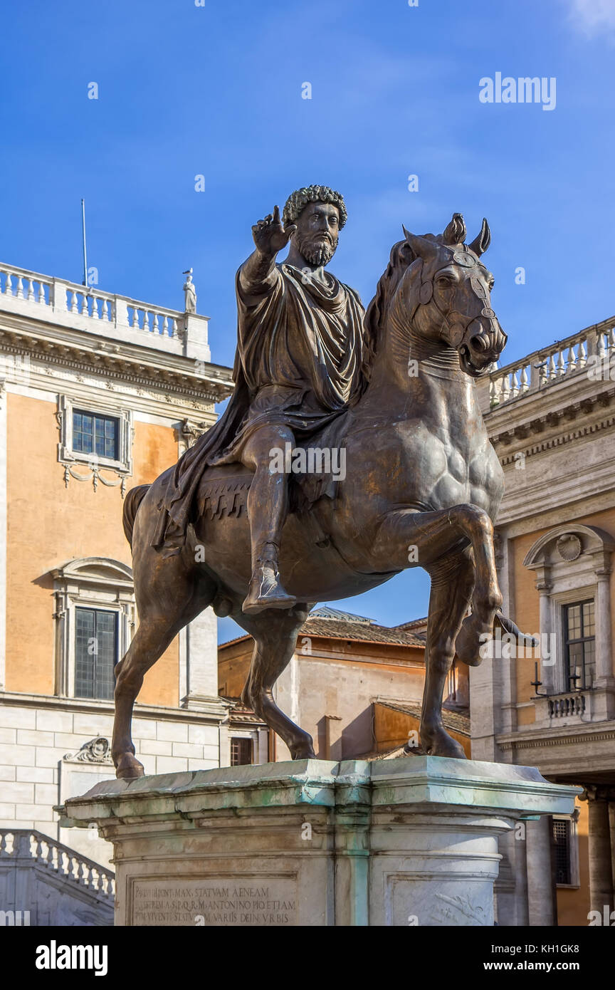 Equestrian statue of Marcus Aurelius, Rome, Italy Stock Photo - Alamy
