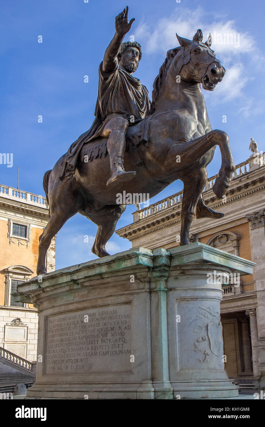 Equestrian statue of Marcus Aurelius, Rome, Italy Stock Photo - Alamy