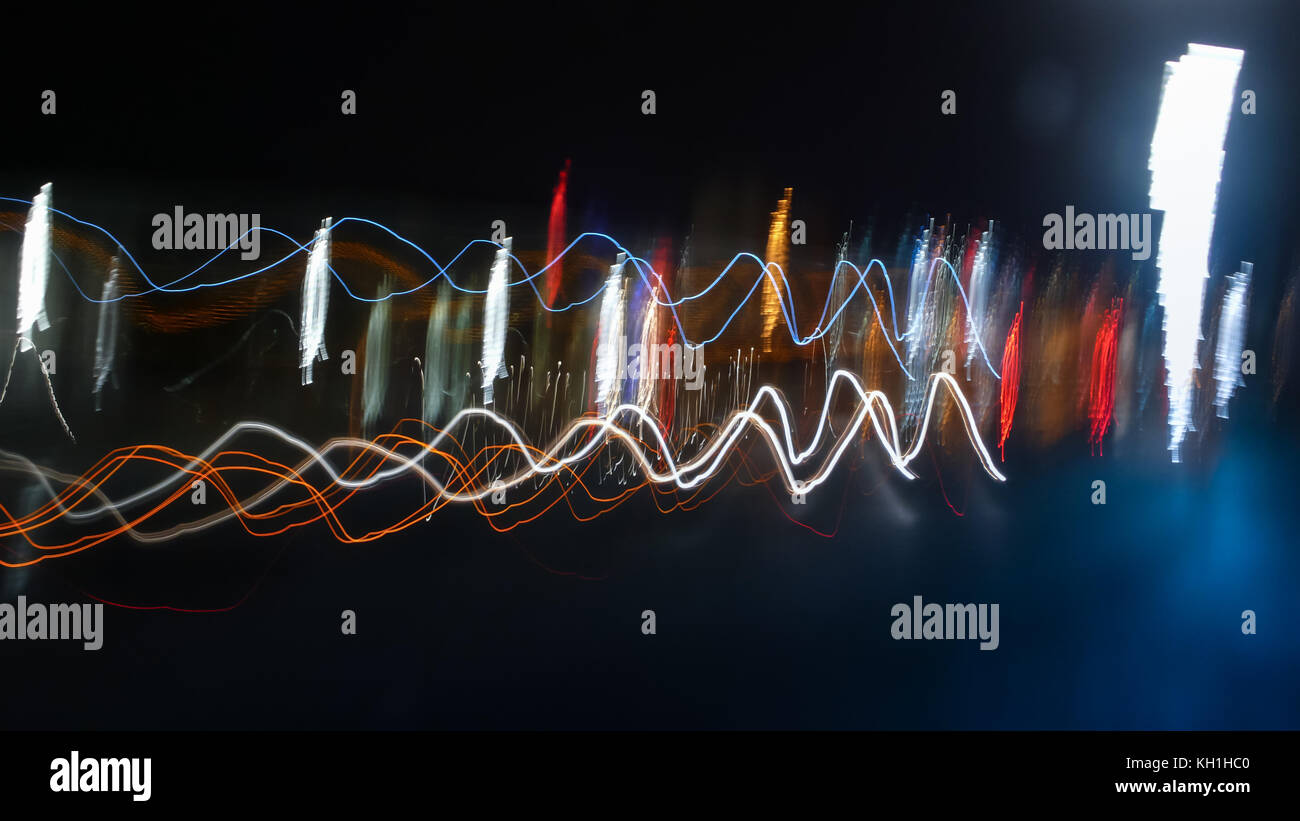 Illustration of a fast movement during nights Stock Photo - Alamy