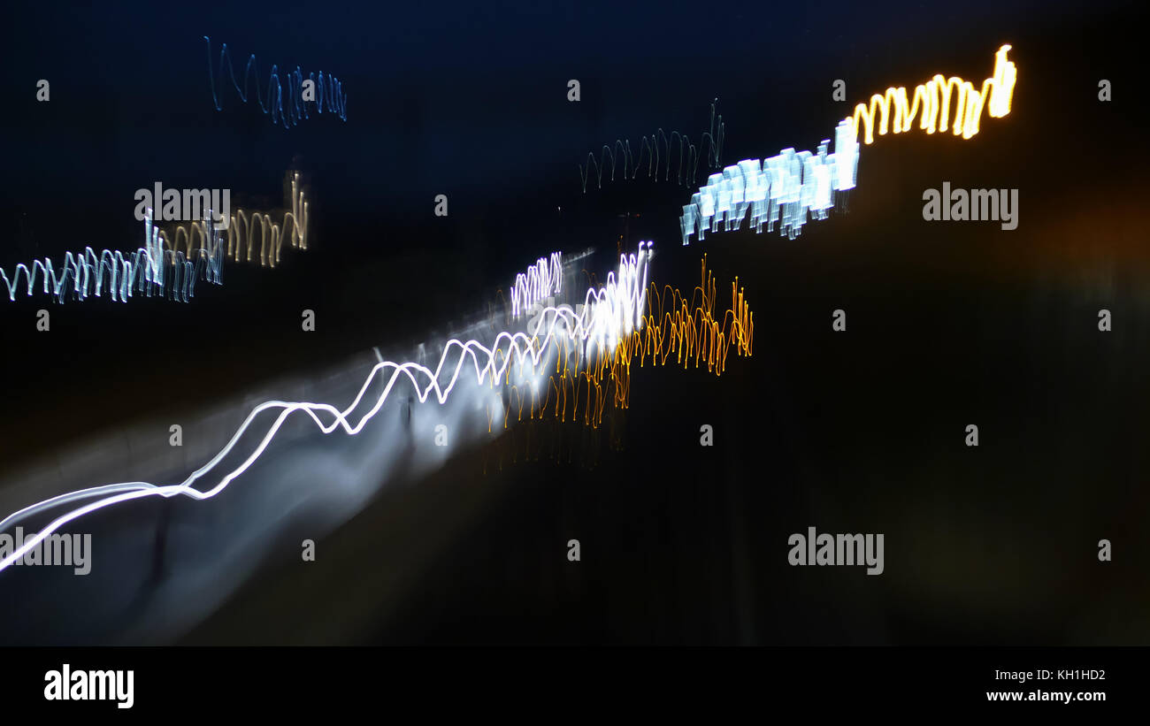 Illustration of a fast movement during nights Stock Photo - Alamy