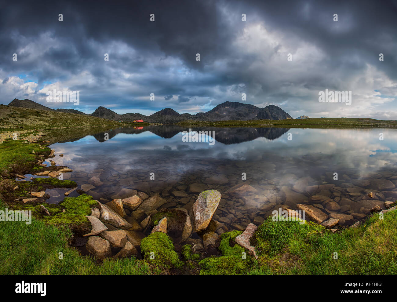 Panoramic view of Kamenitsa Peak And Tevno lake, Pirin Mountain in ...