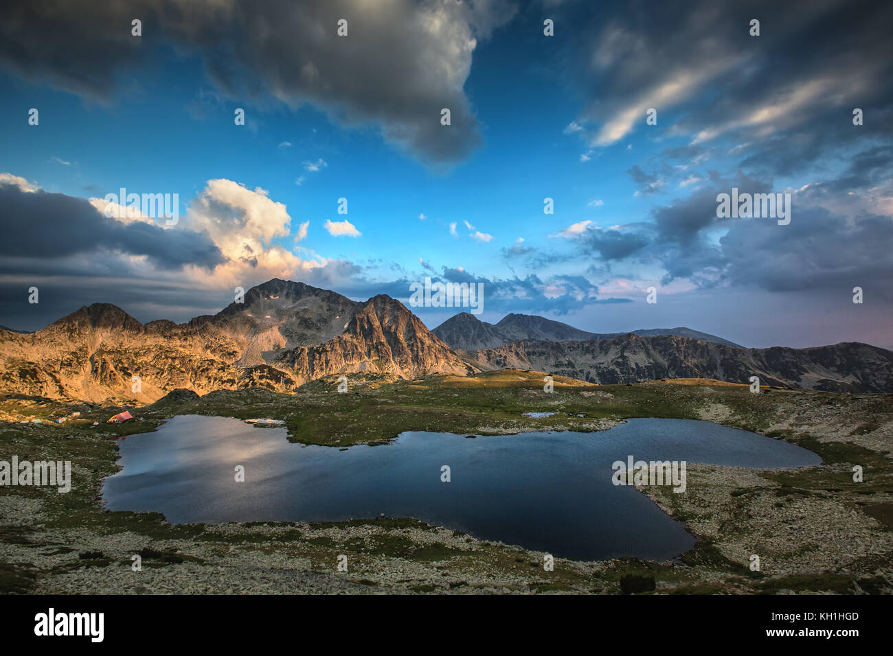 Panoramic view of Kamenitsa Peak And Tevno lake, Pirin Mountain in ...