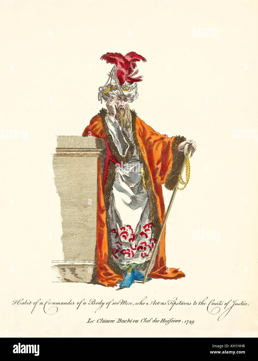 Turkish Tipstaff of the Court of Justice in traditional dresses in 1749 ...