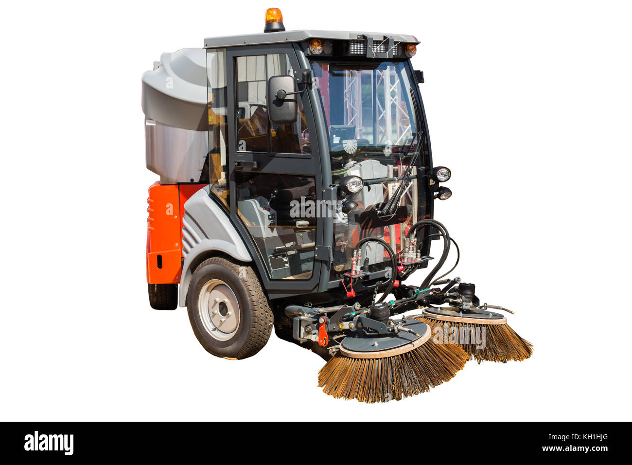 New street cleaner machine isolated on white background with clipping ...