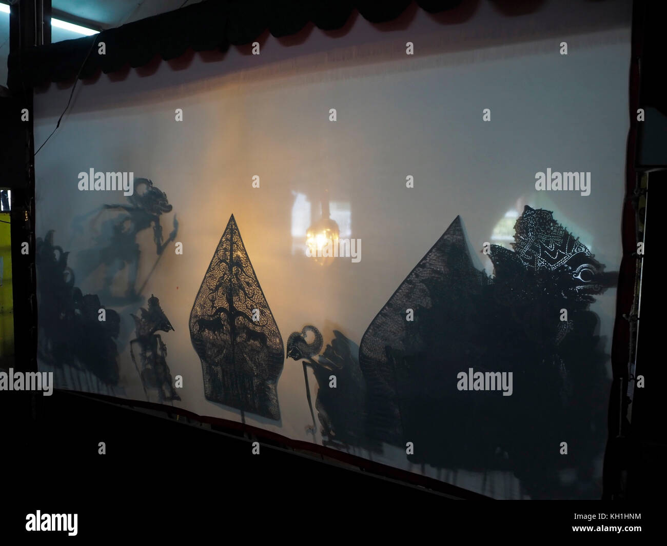 Traditional shadow play in Jogjakarta, Central Java, Indonesia Stock ...