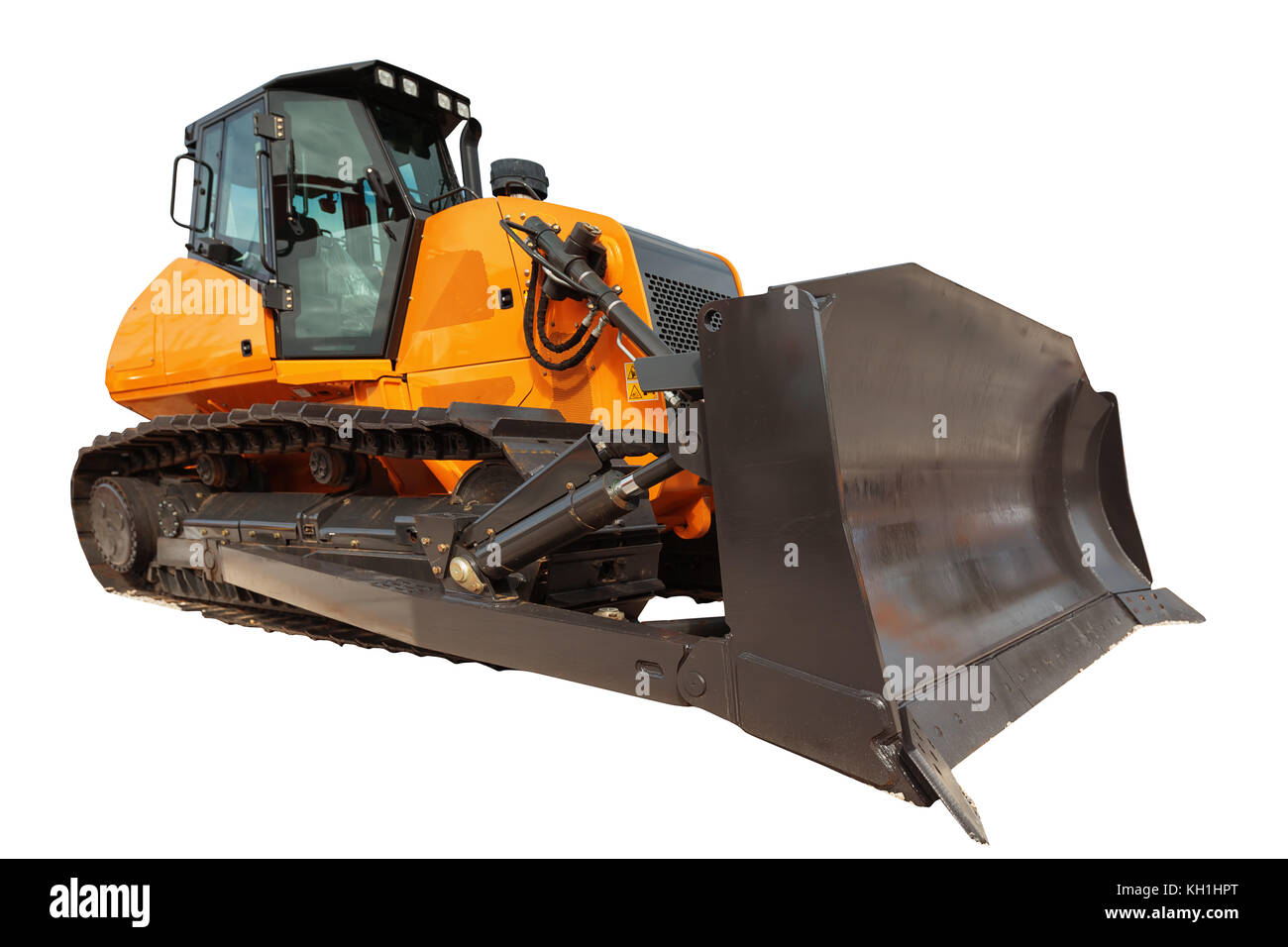 Modern bulldozer excavator equipment isolated with clipping path Stock ...