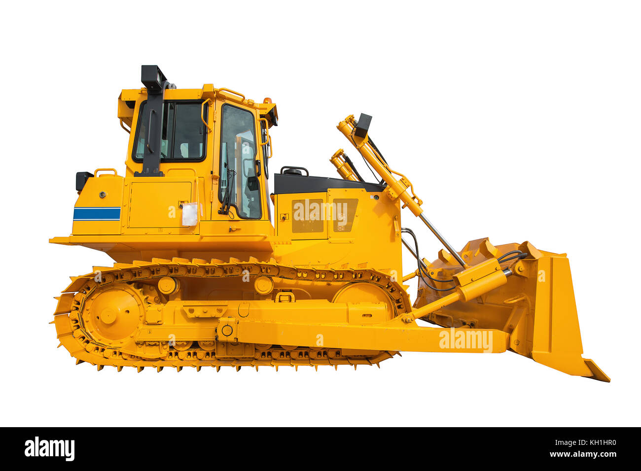 New modern loader or bulldozer - excavator isolated on a white ...