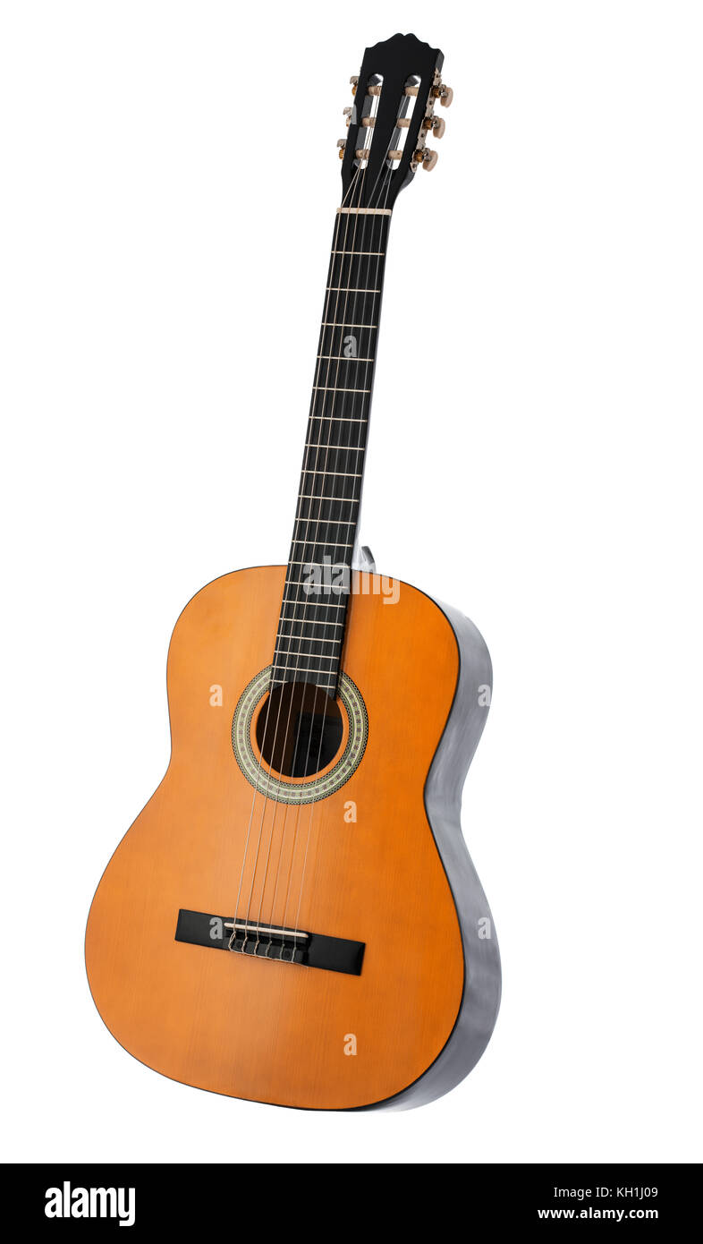 Modern classical acoustic guitar isolated on white background Stock ...